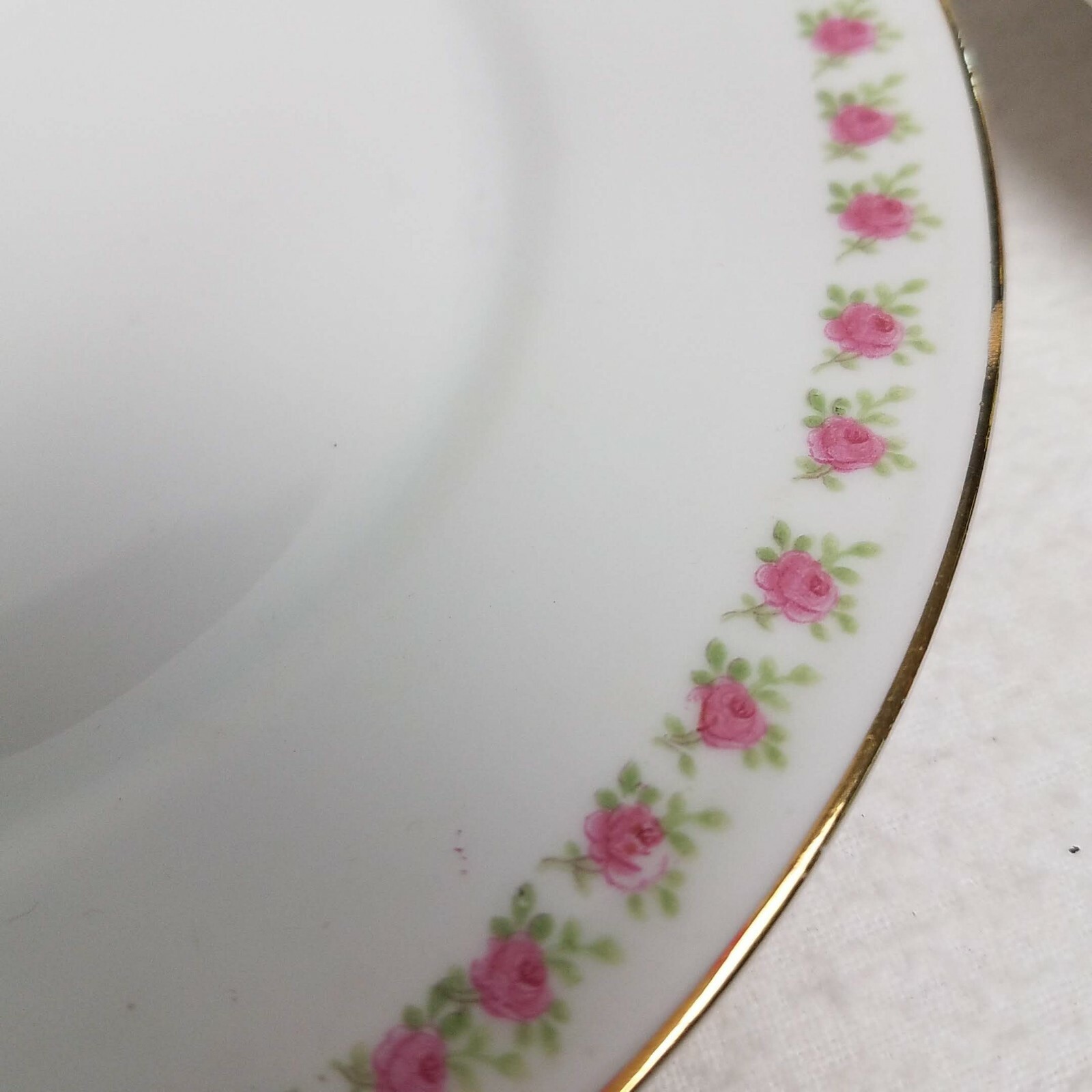 PMR Bavaria Jaeger Bone China Delicate Rose Edged Cake Plates Set of 6* ...