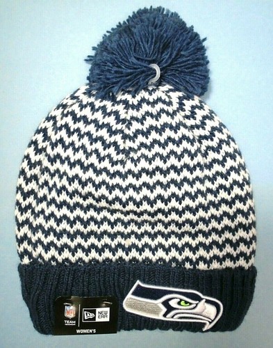NFL Seattle Seahawks Women's New Era Faux Fur Lined Cuffed Pom Knit ...