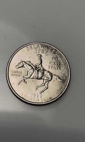 RARE 1787 1999 “D” Delaware *FIRST STATE QUARTER DOLLAR* Coin W/ Caesar ...