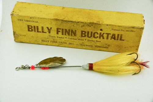 Vintage Musky Billy FIn Spoon Spinner Antique Fishing Lure Yellow in Box BH25 | eBay