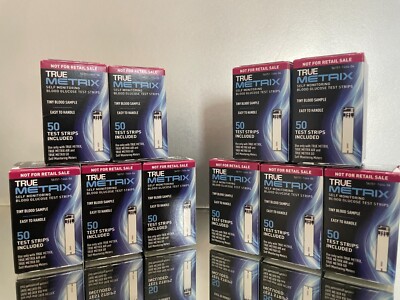True Metrix Blood Glucose Test Strips 500 CT (10 BOXES) EXP 09/2026 ...