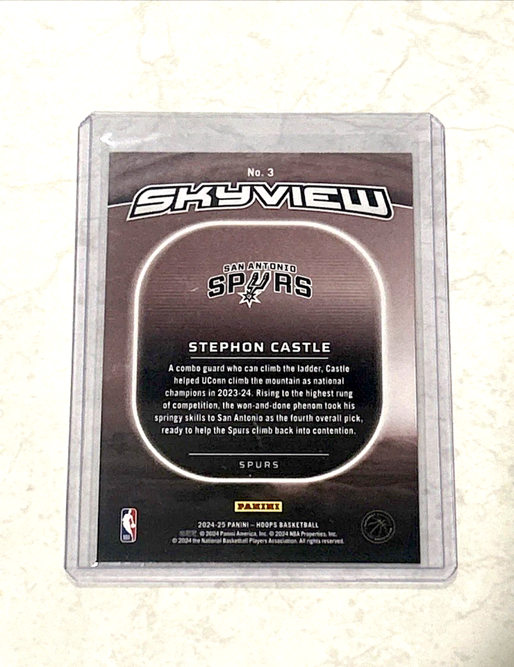 2024-25 Panini NBA Hoops Skyview Rookie #3 Stephon Castle - Spurs RC ...
