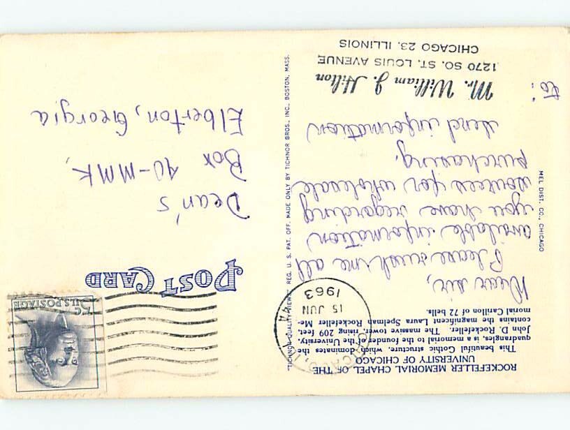 Linen UNIVERSITY OF CHICAGO CHAPEL Chicago Illinois IL 10/30 A9319 | eBay