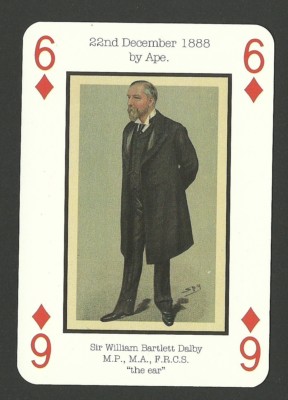 Sir William Bartlett Dalby VF Playing Card British aural surgeon ...