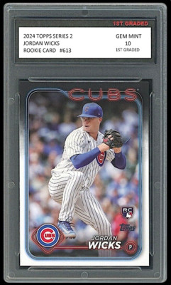 Jordan Wicks 2024 Topps Series 2 MLB 1st Graded 10 Rookie Card RC Cubs #613 | eBay