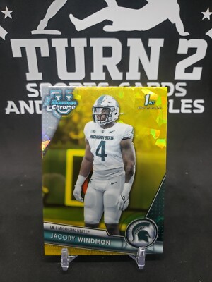 2023 Bowman Chrome Sapphire Jacoby Windmon 1st Yellow Chrome #32/75 No ...