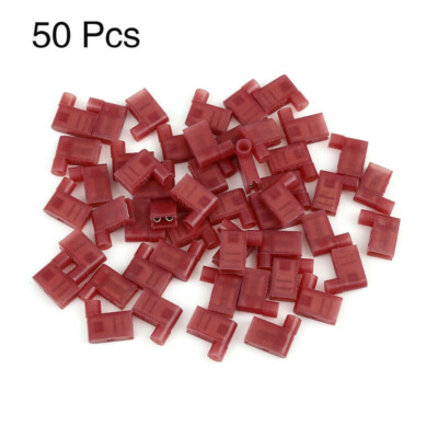 50x Red Female Flag Terminals RIght Angle Electrical Connectors Spade ...