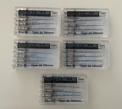 Vortex Blue Rotary Files Dentsply Dental 30mm (45/.04) (5) Packs ...