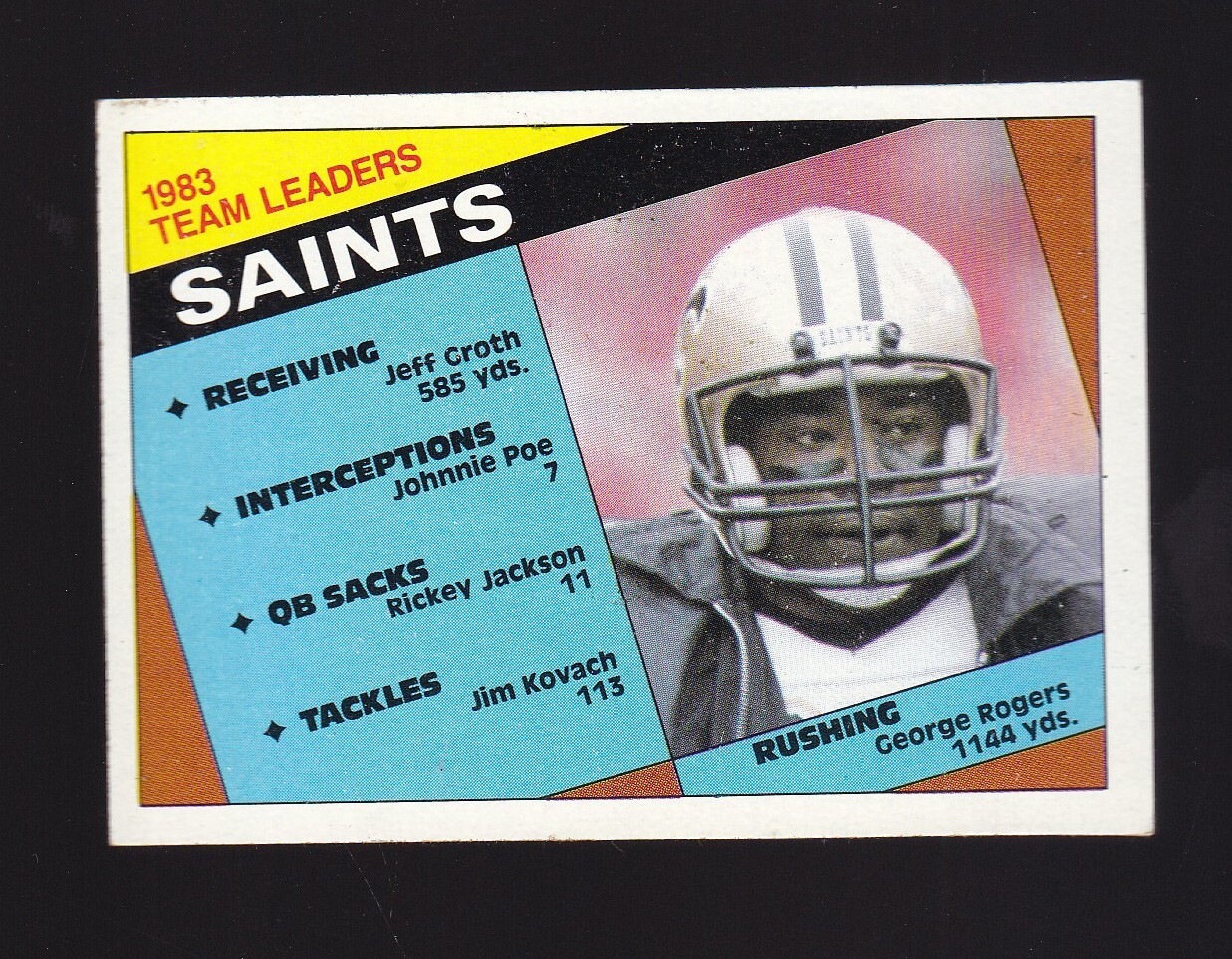 1984 Topps Team Leaders George Rogers #299 New Orleans Saints | eBay