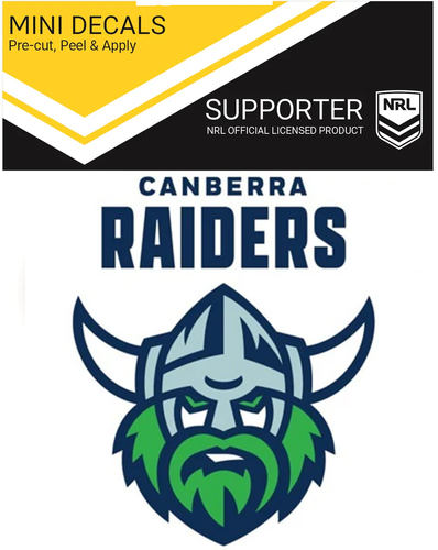 NRL Canberra Raiders Mini Decals Set of 2 Stickers 8x7cm Cars UV ...