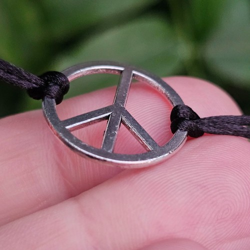 CND Peace Sign Necklace Pendant Extinction Rebellion Choker Cord Boho ...