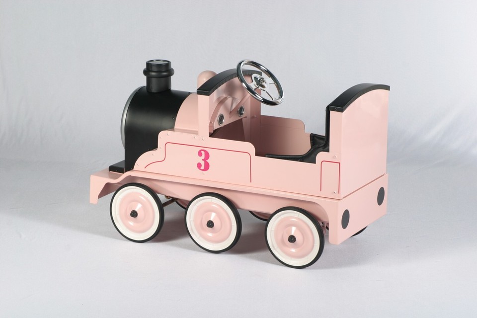 Pink Classic Vintage-Style Metal Train Pedal Car - Full Size Perfect ...