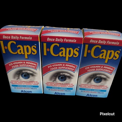 I.Caps, Eye Vitamins with mineral and food supplement 90 Tablets 3 ...