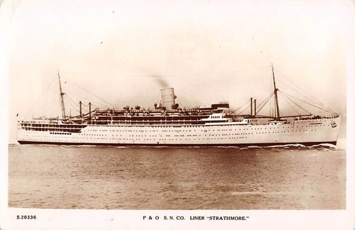 SS STRATHMORE AT SEA, P & O SHIP LINE, REAL PHOTO PC ~ used England ...