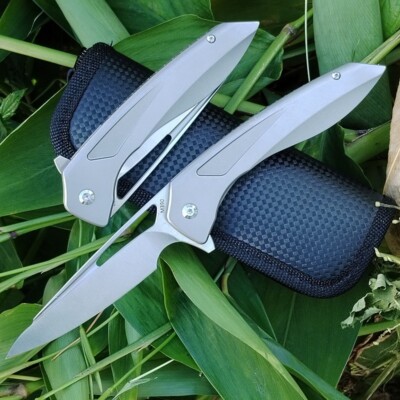 8'' New Fast Opening CNC M390 Blade Full TC4 TITANIUM Handle Folding ...