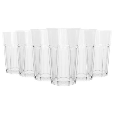 Reusable Plastic Highball Glasses Shatterpoof Stackable Picnic BBQ ...