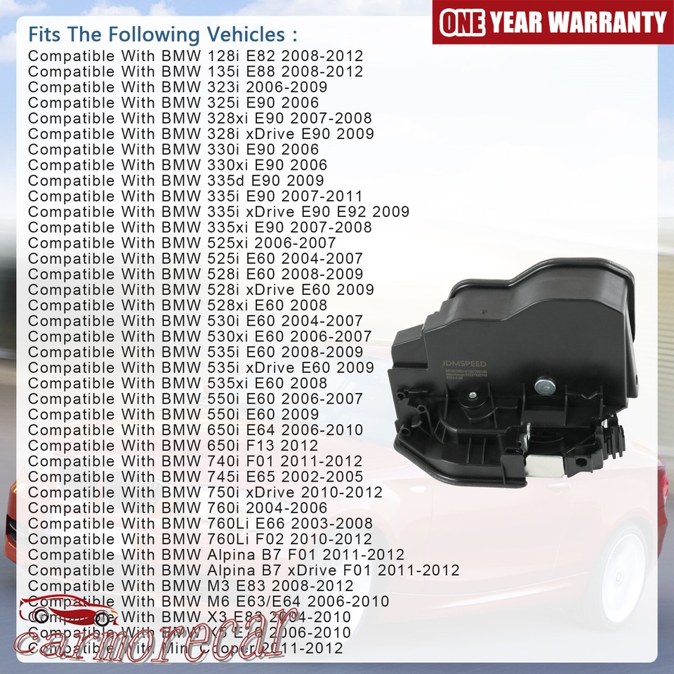 Door Lock Actuator Rear Passenger Side 51227202148 For BMW 320i 328i ...