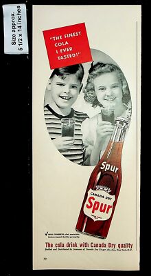 1943 Canada Dry Spur Cola Drink Soda Kids Beverage Vintage Print Ad ...