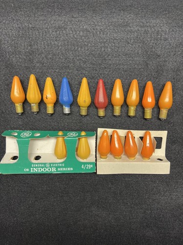 Vintage lot 16 of Flame Shape Lamp C6 Christmas Tree Light Bulbs Tested ...