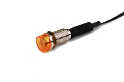 (1) Amber Mini LED Dash Light Indicator, Pilot Warning Lamp, 1/4 ...