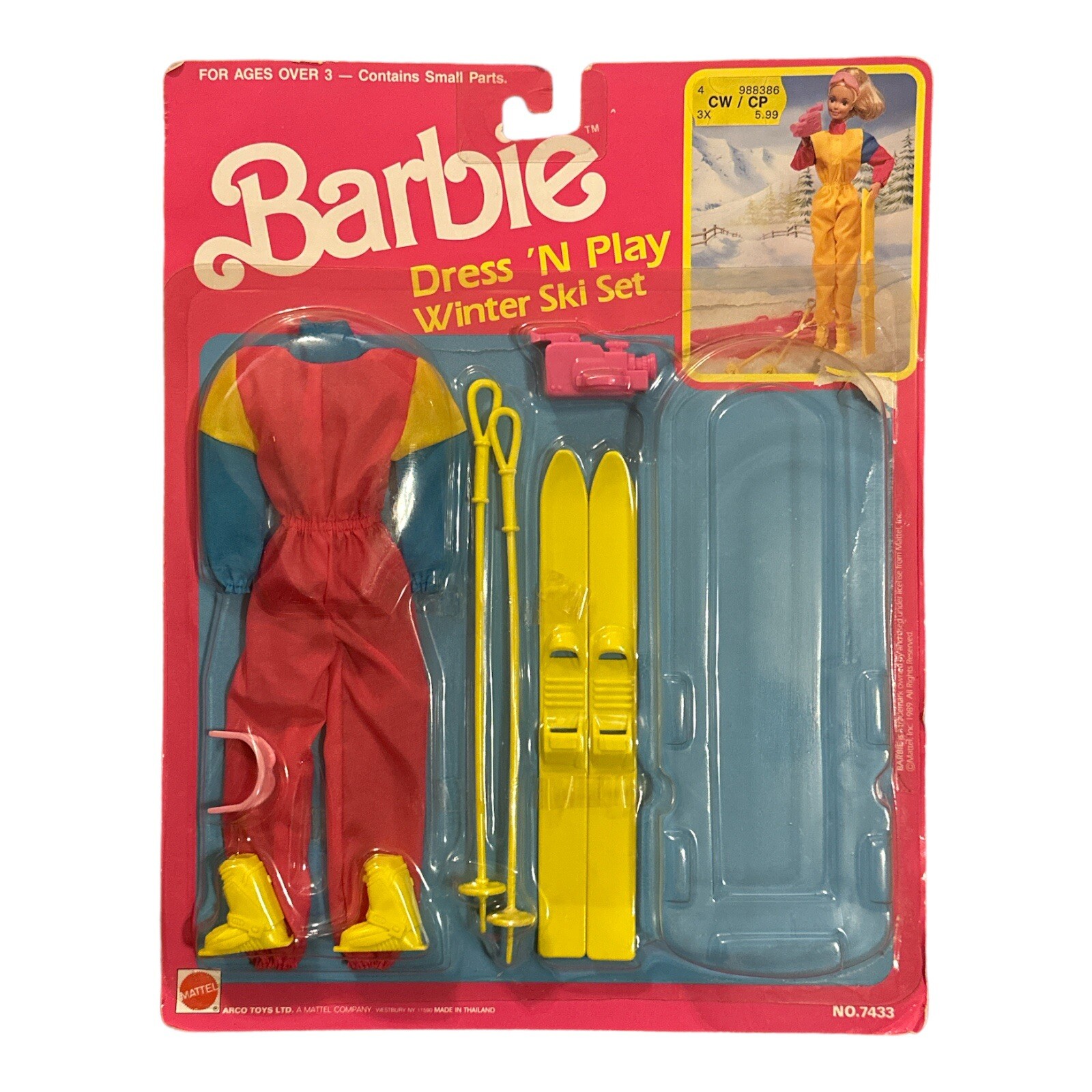 Barbie Dress and Play Winter set Open Packaging Missing Sled Ski ...