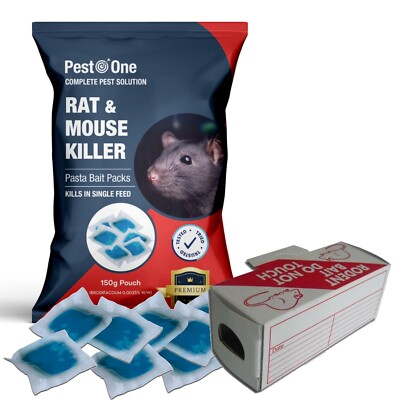 Single Feed Rat & Mouse Killer Paste Bait Pouch 150g - 15 Rodent Poison ...