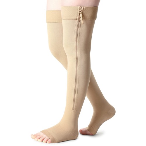 Compression Socks with Zipper for Women Thigh High Compression ...