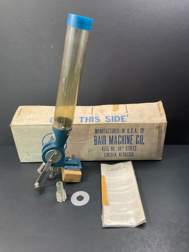 Bair Company #316 Micro Reloading Powder Measure Original Box Manual ...