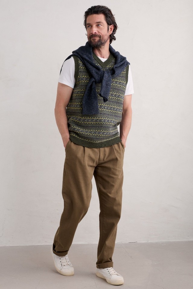 Seasalt Men's Regular Men's Fair Isle Walt Vest Henge Woodland | eBay UK