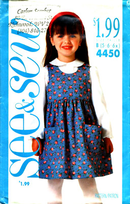 Butterick 4450 ~ Sizes 5-6-6x ~ Girls Jumper | eBay