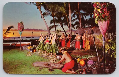 Postcard Sunset Entertainment at Kona Inn Kailua Kona Hawaii NH1 | eBay