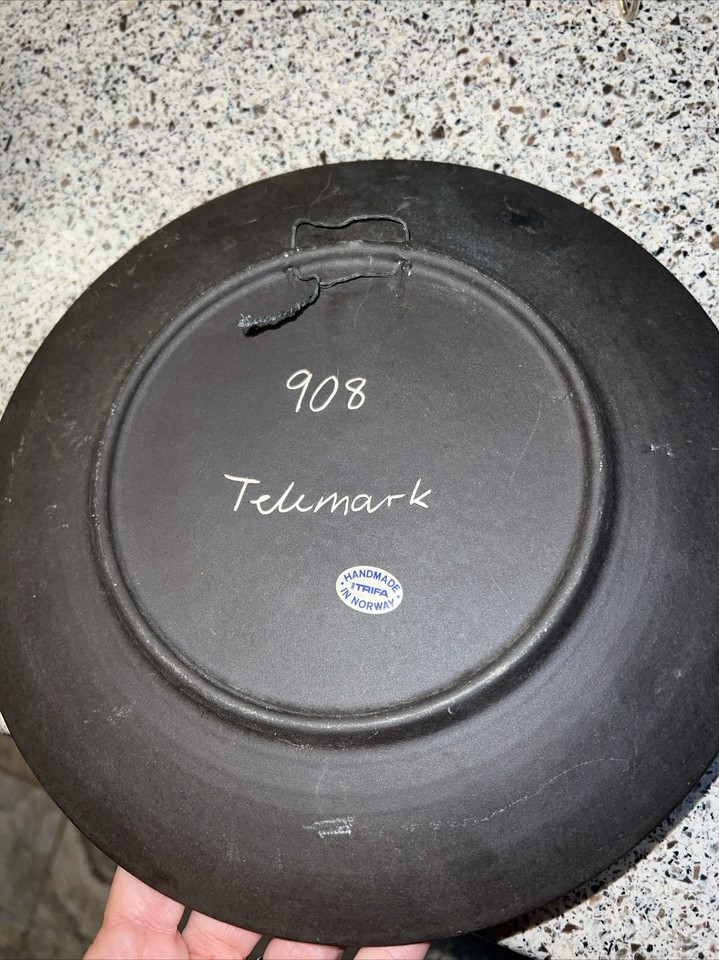 Norwegian Art Pottery Plate Telemark Norwegian Girl in Bunad With Goat ...