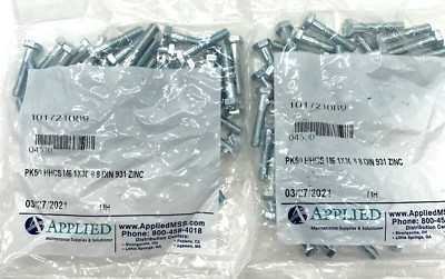 (100) Applied MSS 101721089 HHCS M6 1X30 8.8 DIN 931 Zinc Bolt SHIPS ...