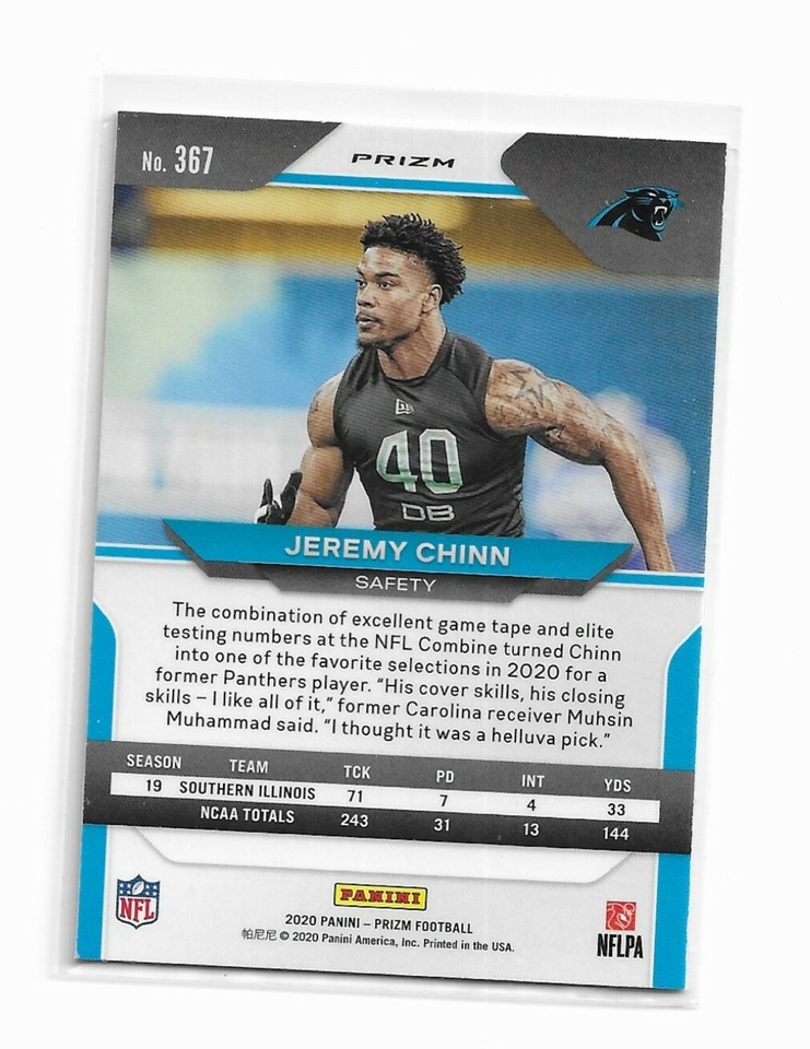 Jeremy Chinn 2020 Prizm Red White Blue RWB Rookie Prizms Card #367 SIU ...