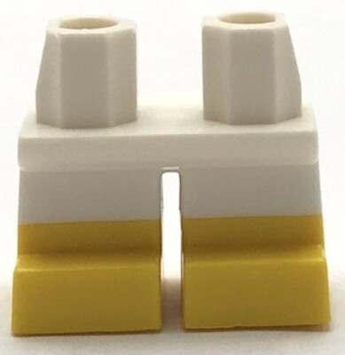 Lego New White Hips and Legs Short Molded Yellow Lower Legs Boots Part ...