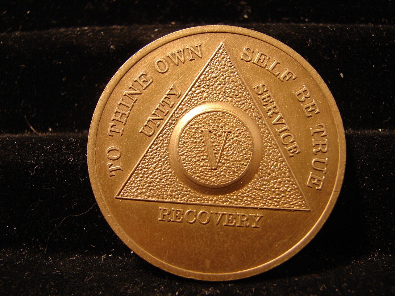 Alcoholics Anonymous AA 5 Year Bronze Medallion Coin Chip Token ...