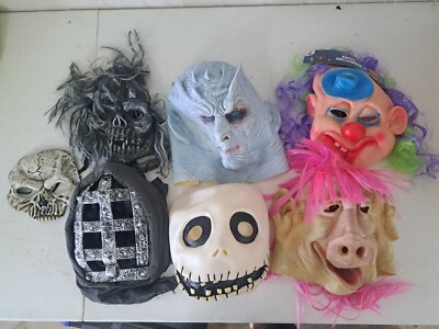 Lot of 6 Vintage Halloween Costume Masks Fun World | eBay