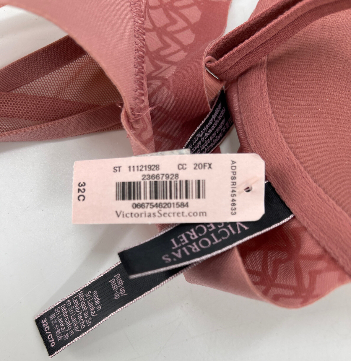 Victorias Secret Sexy Illusions Mauve Push Up Bra Size 32C Front Close ...