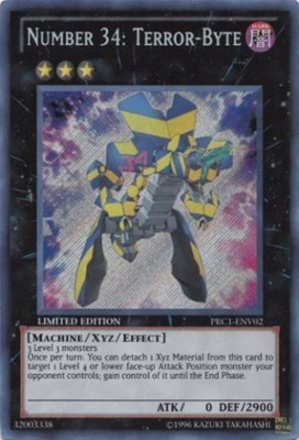 YU-GI-OH! PRC1-ENV02 Numero Number 34 Terror-Byte Rara Segreta Limited ...