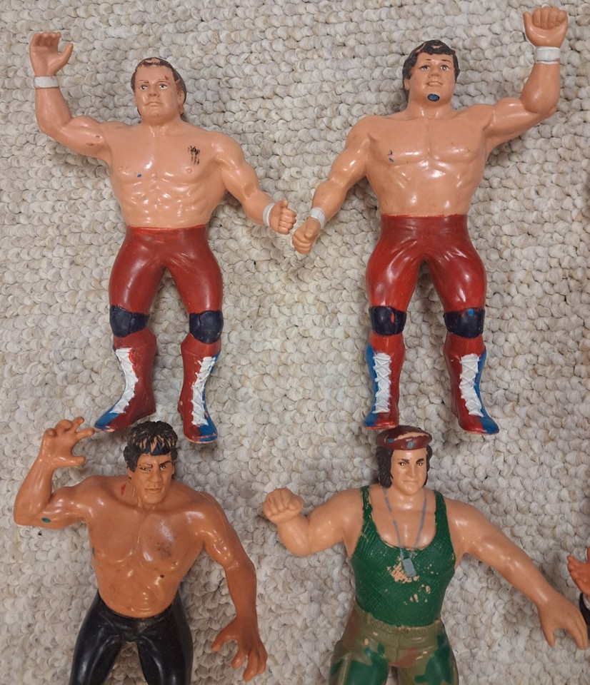 Lot of 9 1980's WWF LJN Wrestling Figures Sheik Dragon Andre Bulldog ...