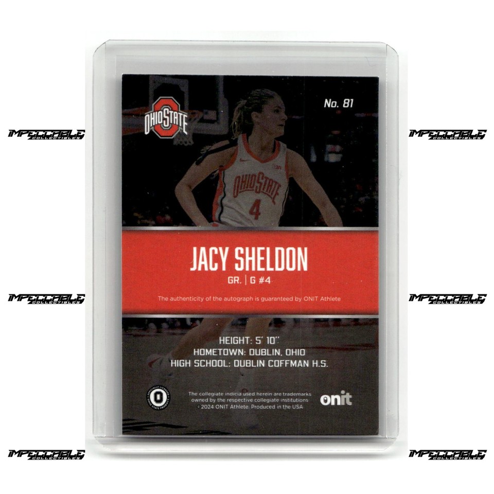 2024 ONIT Ohio State - Silver Holo #81 Jacy Sheldon Rookie On Card Auto ...