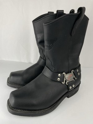 Red Wing 969 Black Leather Soft Toe Motorcycle Boots Size 12 EE USA | eBay