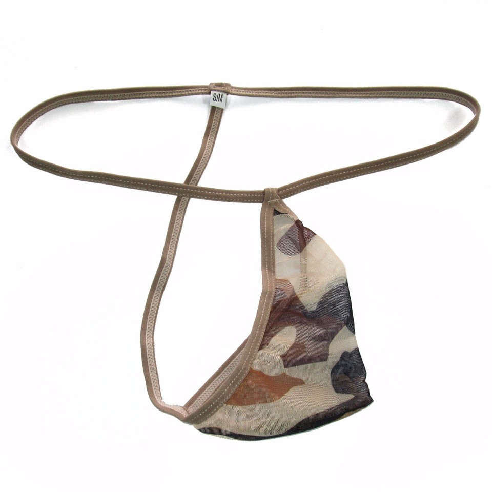 N3022A Hot Mens Teardrop String Thong Pouch Camo prints C-thru Mesh | eBay