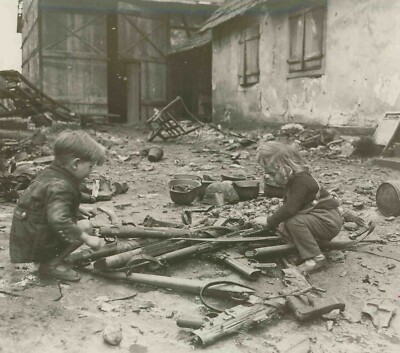 WW2 WWII Photo German Child Plays in Debris Berlin Germany World War ...
