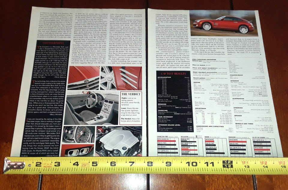 2004 CHRYSLER CROSSFIRE ORIGINAL ARTICLE | eBay