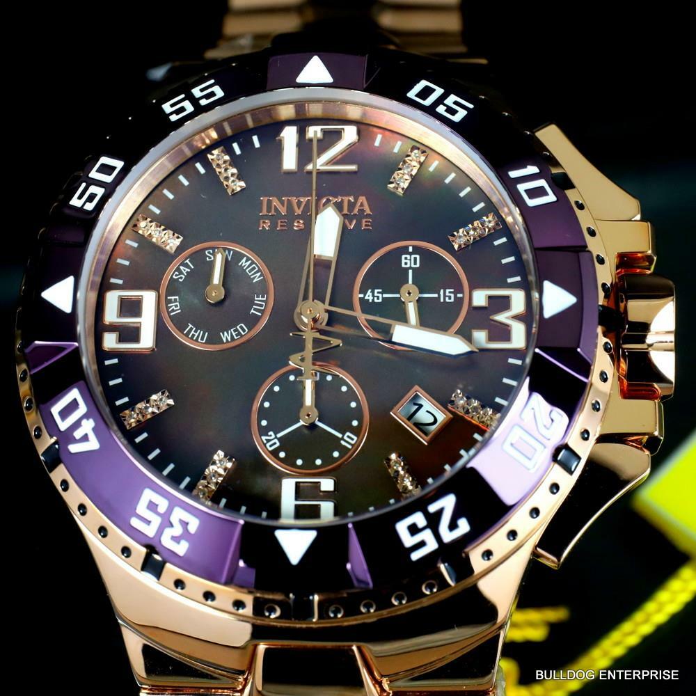 Invicta Reserve Excursion 50 mm Stainless Steel Case with Rose Gold ...