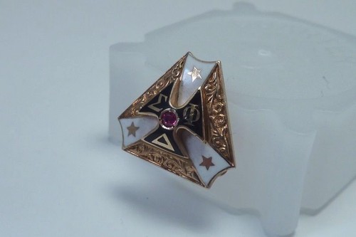 Sigma Phi Delta Fraternity Pin in 14K Gold with Ruby | eBay