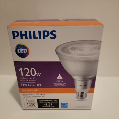 Philips Dimmable Par38 LED Flood Light 13 Watt Indoor/Outdoor Soft ...