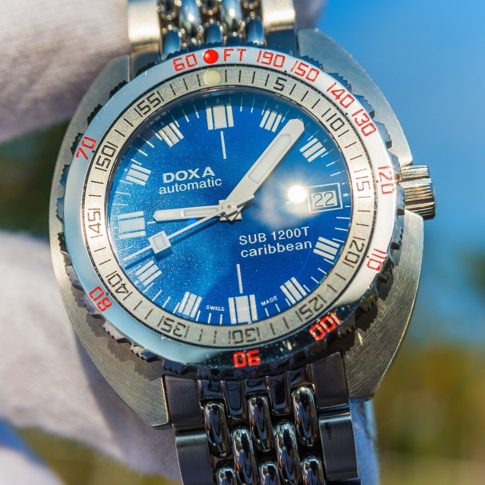 DOXA SUB 1200t Caribbean Blue LIMITED EDITION 42x45mm SWISS AUTOMATIC ...