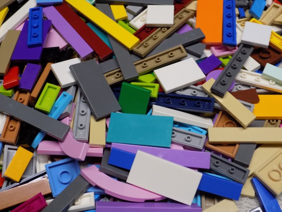 LEGO 250 pc Assorted Tiles Lot Flat Finishing Plate Smooth {WASHED} | eBay